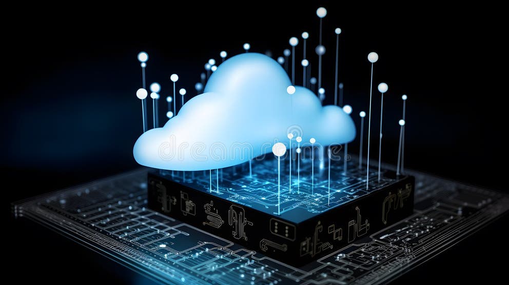 An IoT Device Communicating with a Cloud Platform Collect One Created with Generative AI Stock ...