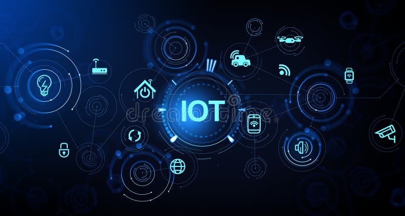 IOT and Digital Icons, Smart Devices and Connection Stock Illustration ...