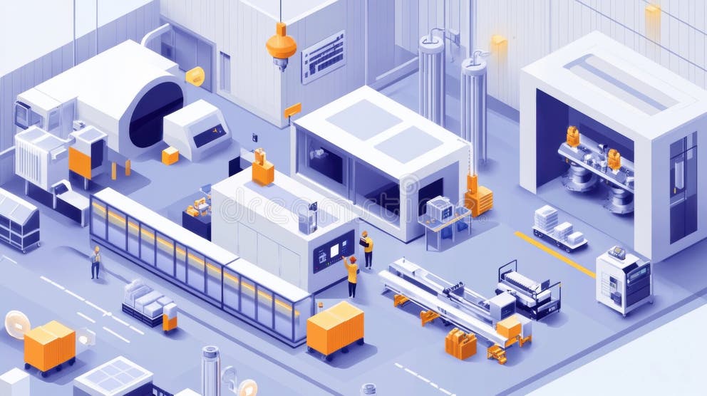 IoT Enabled Factory with Seamless Device Connectivity Stock ...
