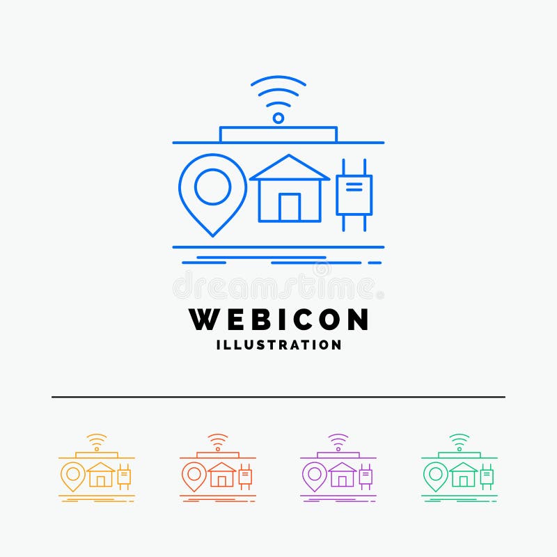 IOT, Gadgets, Internet, of, Things 5 Color Line Web Icon Template ...