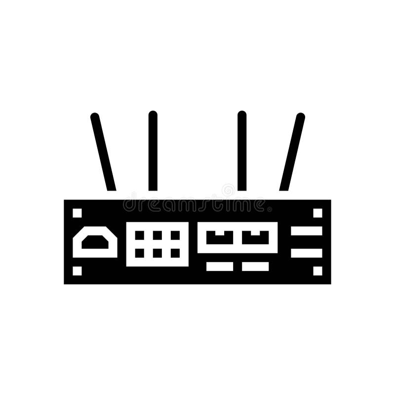 Iot Gateway Data Center Glyph Icon Vector Illustration Stock Vector ...