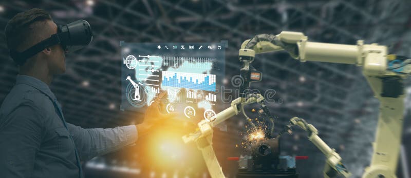 Iot Industry 4.0 Concept,industrial Engineerblurred Using Smart Glasses ... Iot Industry 4.0 Concept,industrial Engineerblurred Using Smart Glasses ...
