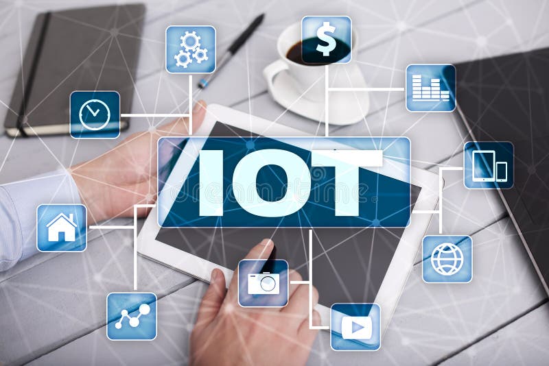IOT. Internet of Thing Concept. Multichannel Online Communication ...
