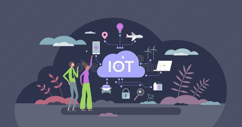 IOT or Internet of Things As Automated Smart Devices Tiny Person ...