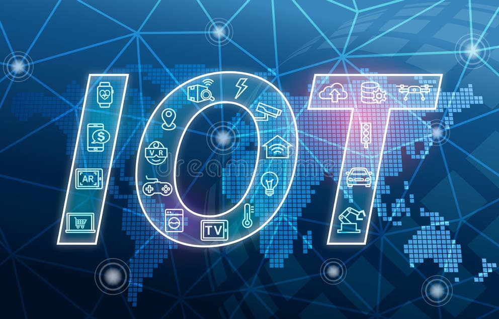 IOT Internet of Things Background Stock Illustration - Illustration of ...