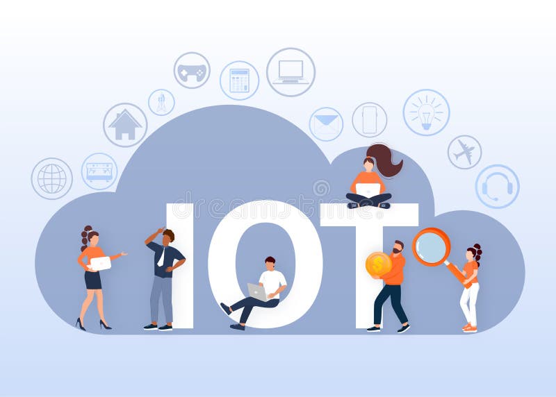 IOT. Internet of Things, Devices and Connectivity Concepts on a Network ...