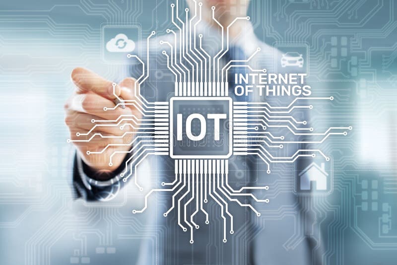 IOT Internet of Things Digital Transformation Modern Technology Concept on Virtual Screen. Stock ...