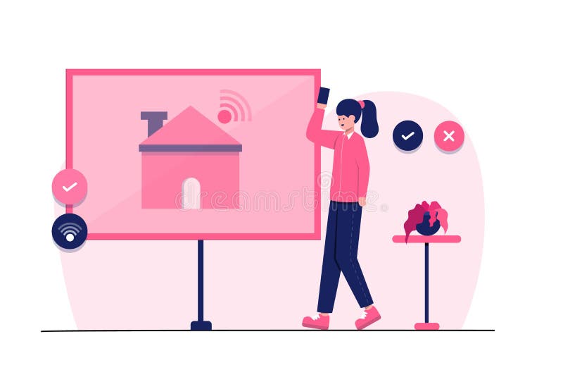 IoT Internet of Things Smart Home Technology Flat Illustration Vector ...