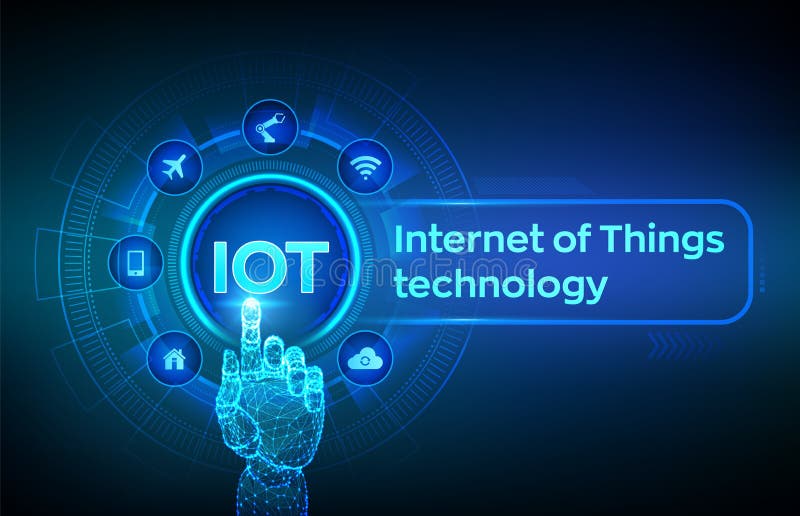 IOT. Internet of Things Technology Concept on Virtual Screen. Wireless ...
