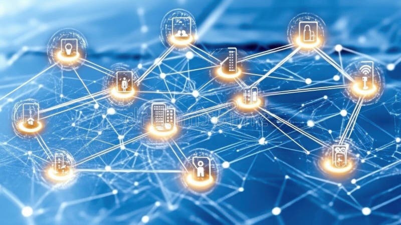 IoT Network: Smart Home & Building Systems Stock Image - Image of ...