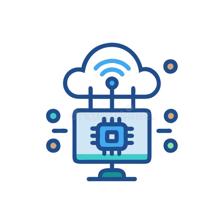 IoT Platform Icon for Smart Solutions Stock Photo - Illustration of ...