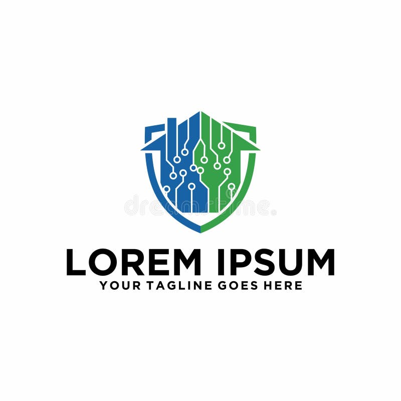 IOT Secure Smart Home logo stock illustration. Illustration of modern ...