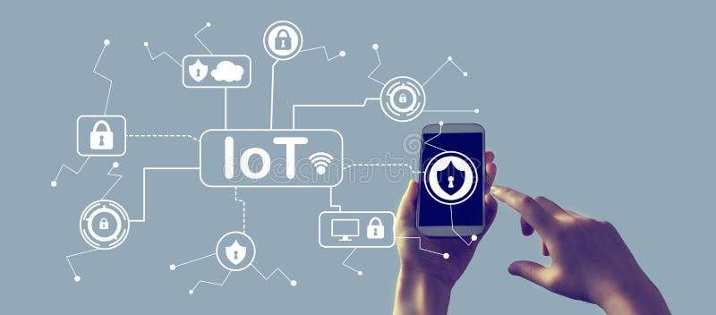 IoT Security Theme with Smartphone Stock Photo - Image of smartphone ...