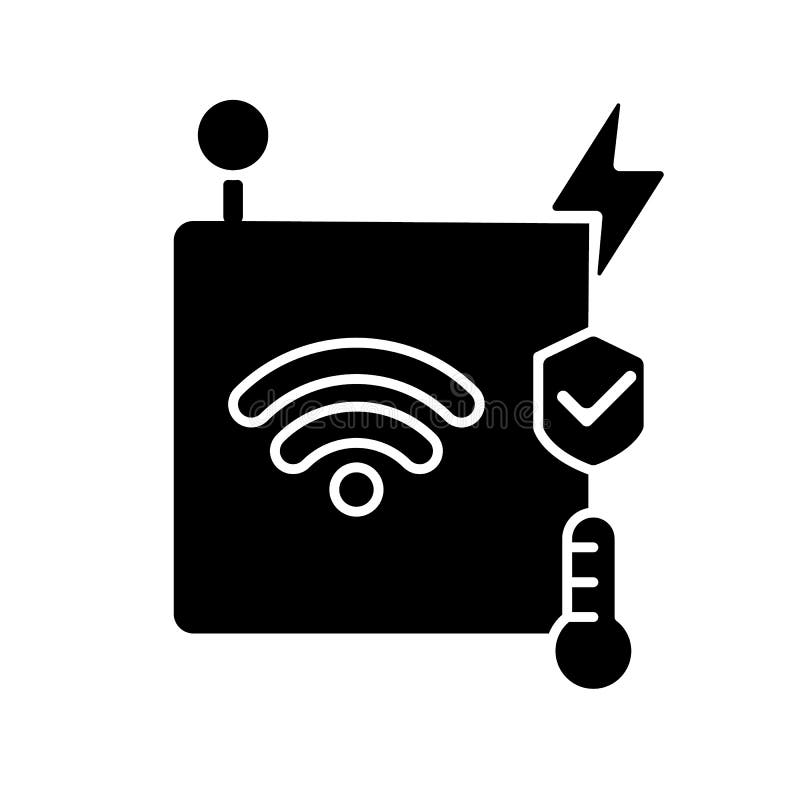 IoT Sensors Black Glyph Icon Stock Vector - Illustration of assistance ...