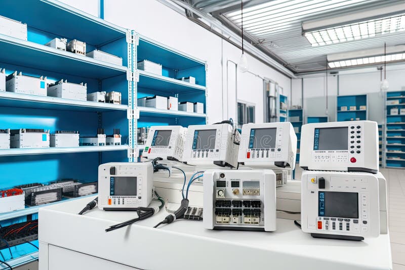 Iot Sensors and Monitoring Equipment in Factory, Measuring Temperature ... Iot Sensors and Monitoring Equipment in Factory, Measuring Temperature ...