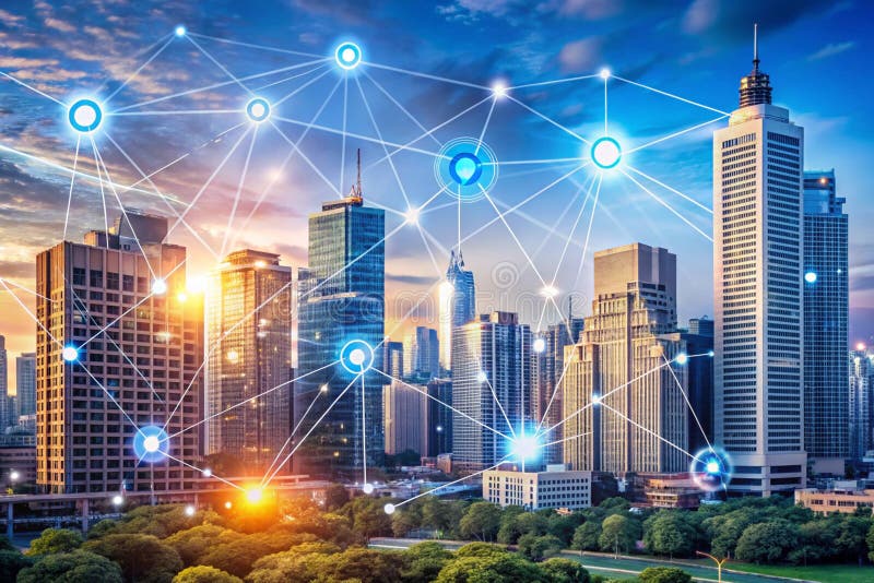 IoT and Smart City Concept: Wireless Networking and Wifi Stock ...