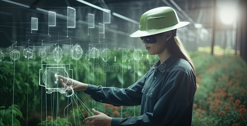 IOT and Smart Farming Concept. Creating Using Generative AI Stock ...