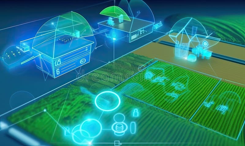 IOT and Smart Farming Concept. Creating Using Generative AI Stock ...