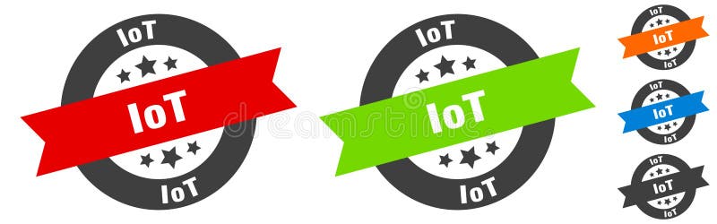 Iot Stamp. Iot Round Ribbon Sticker. Tag Stock Vector - Illustration of ...