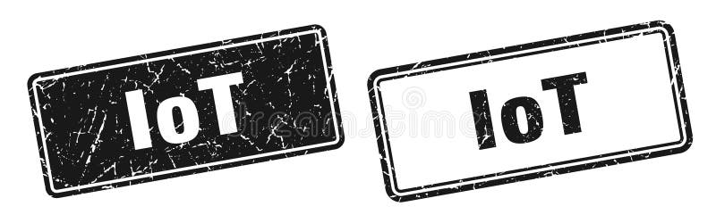 Iot Stamp Set. Iot Square Grunge Sign Stock Vector - Illustration of ...