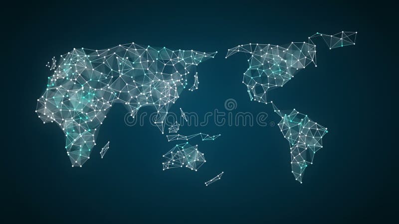 Digital World Map Animation Stock Footage - Video of globalization ...