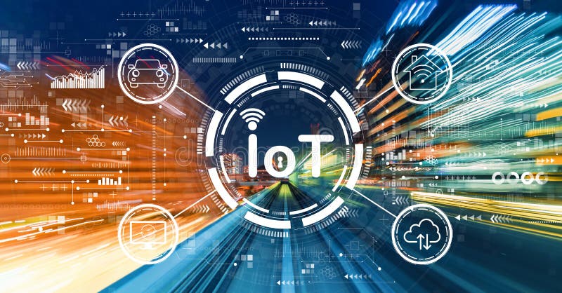 IoT Theme with High Speed Motion Blur Stock Image - Image of protection ...