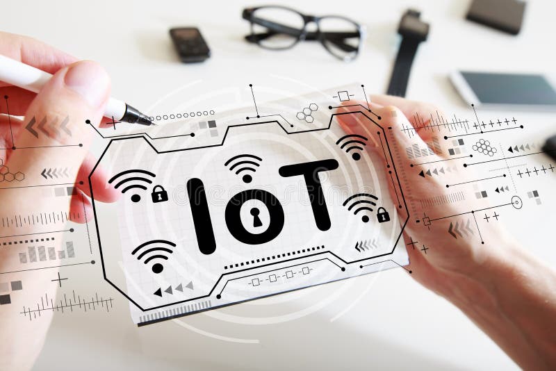 IoT theme with a notebook stock image. Image of cyber - 149534909