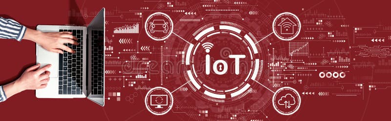 IoT Theme with Person Using a Laptop Stock Image - Image of computer ...