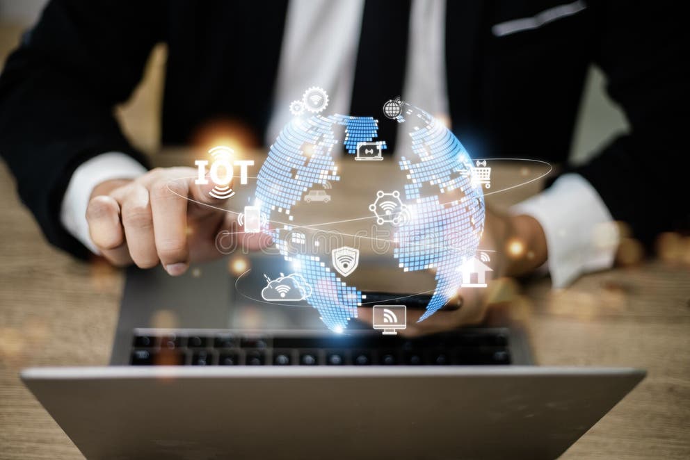 IOT Virtual Screen Interface. Internet of Things or IOT Technology ...