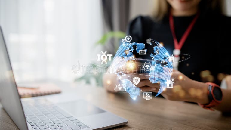 IOT Virtual Screen Interface. Internet of Things or IOT Technology ...