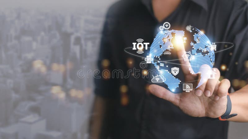 IOT Virtual Screen Interface. Internet of Things or IOT Technology ...