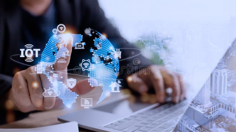 IOT Virtual Screen Interface. Internet of Things or IOT Technology ...