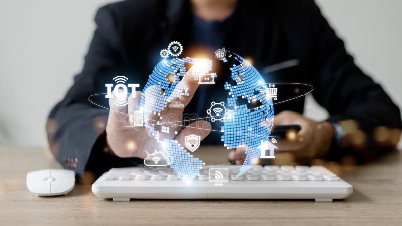 IOT Virtual Screen Interface. Internet of Things or IOT Technology ...