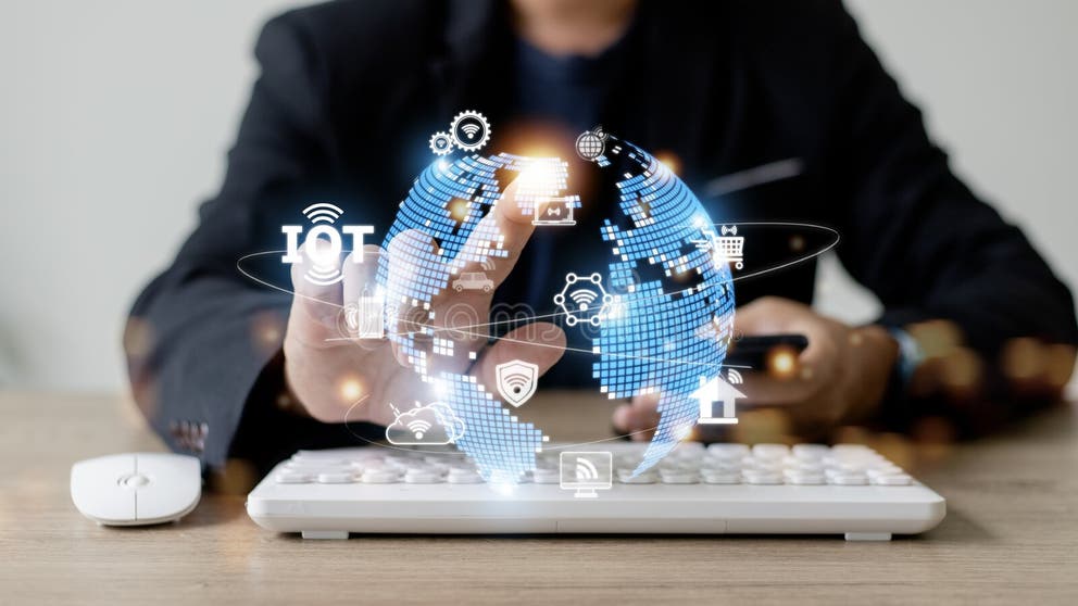 IOT Virtual Screen Interface. Internet of Things or IOT Technology ...