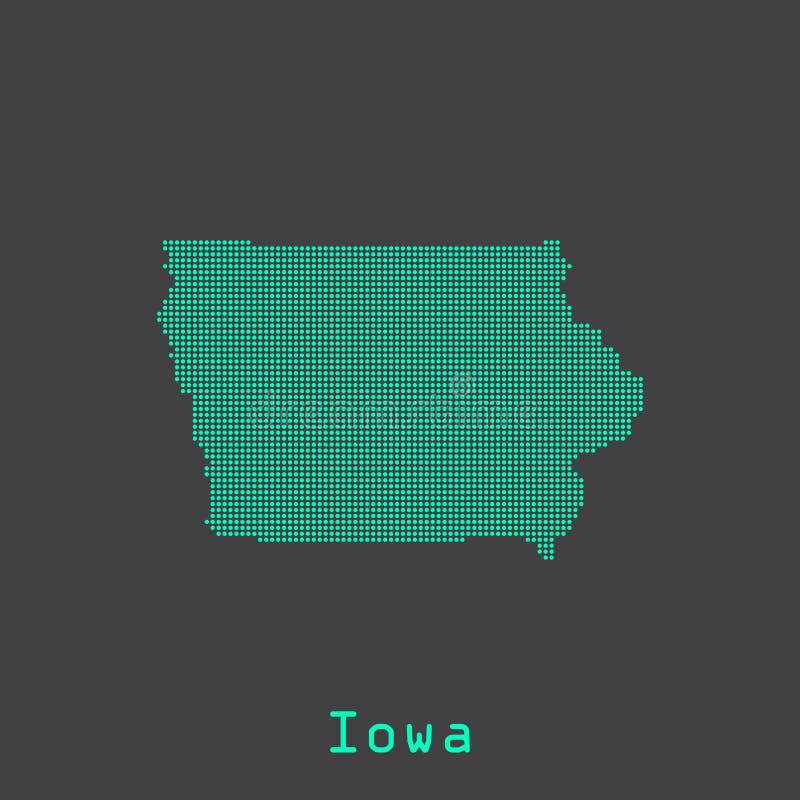 Iowa dotted map set. stock vector. Illustration of geography - 240821981