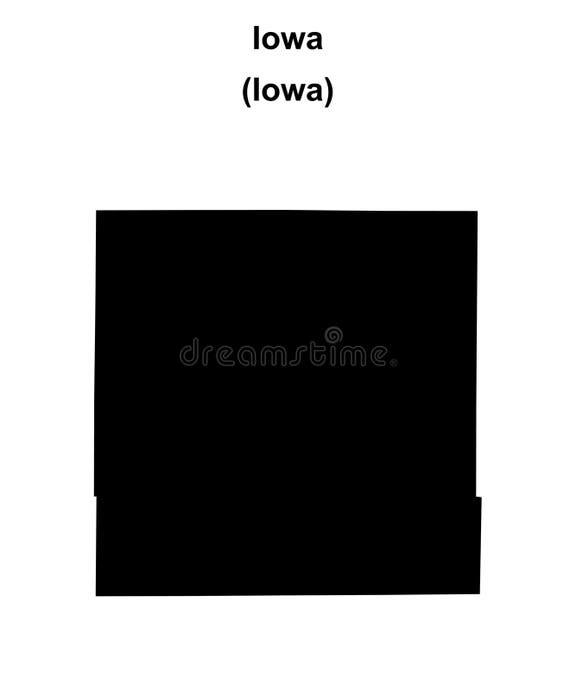 Iowa outline map stock vector. Illustration of iowa - 360776499
