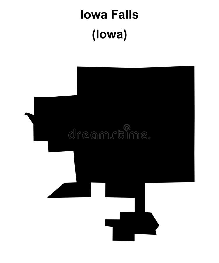 Iowa Falls outline map stock illustration. Illustration of iowa - 387204631