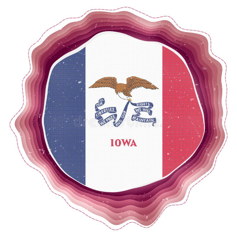 Iowa flag in frame. stock vector. Illustration of icon - 268053398