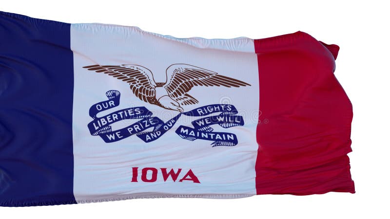 Iowa Flag Isolated on White Background. 3d Illustration Stock ...