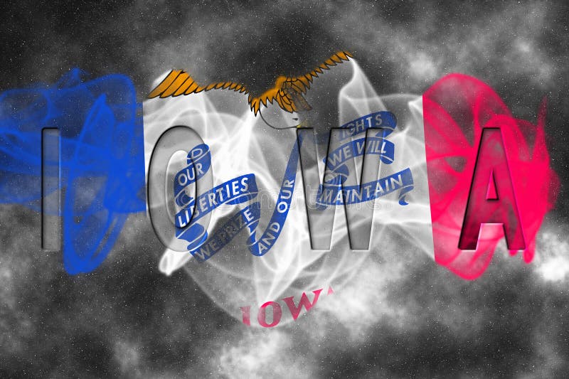 Iowa Flag with Starry Background Stock Illustration - Illustration of ...