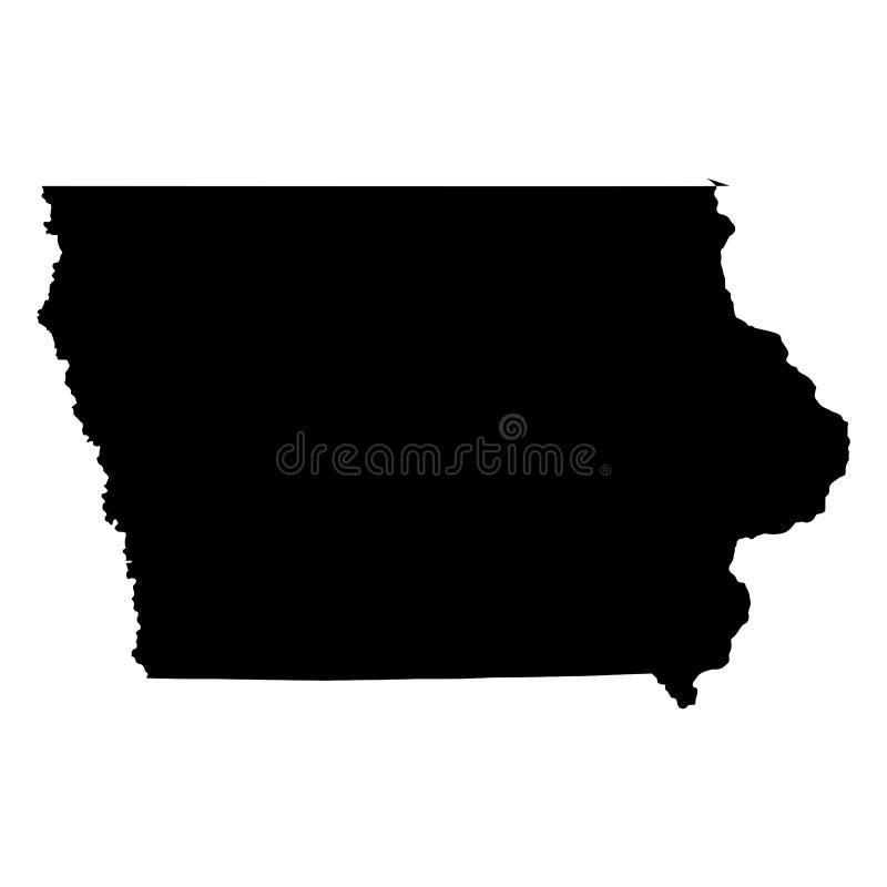 Iowa IA State Border USA Map Outline Stock Vector - Illustration of ...