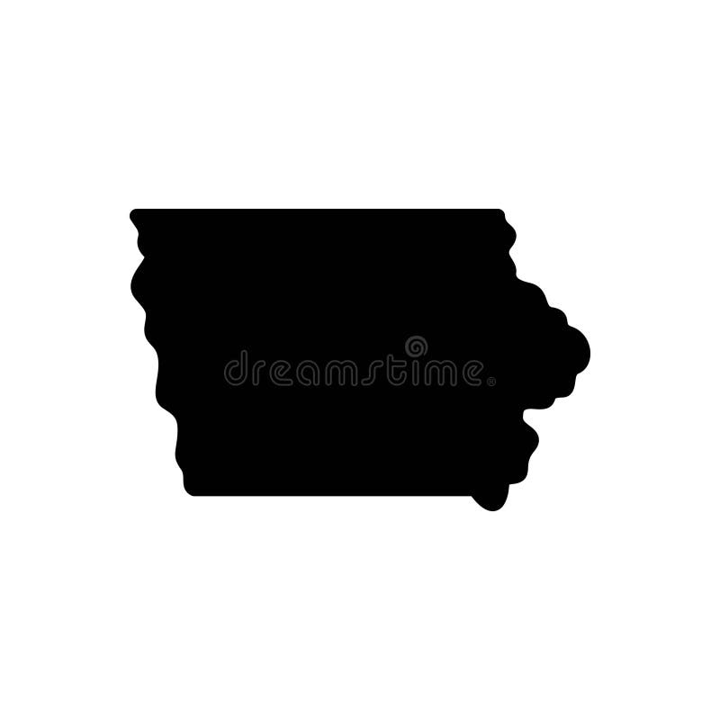 Black Solid Icon for Iowa, Usa and Region Stock Vector - Illustration ...