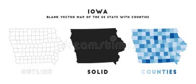 Iowa map. stock vector. Illustration of democratic, border - 268048779