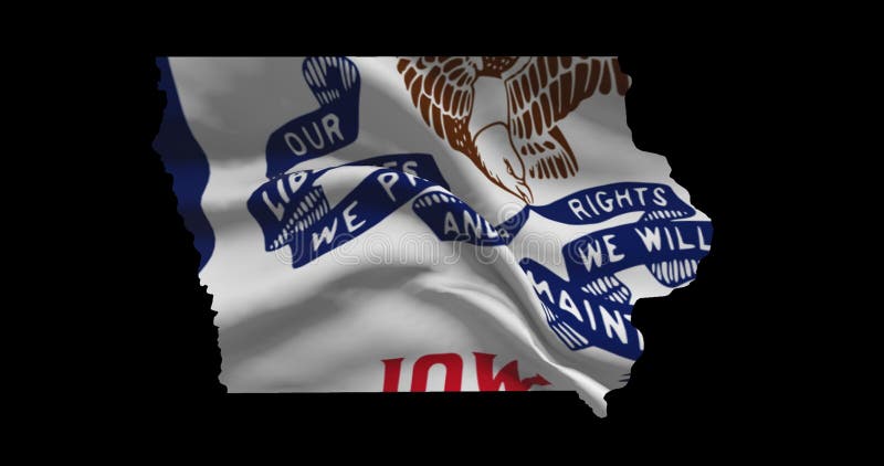 Iowa Map Outline PNG. State Flag Icon Stock Illustration - Illustration ...