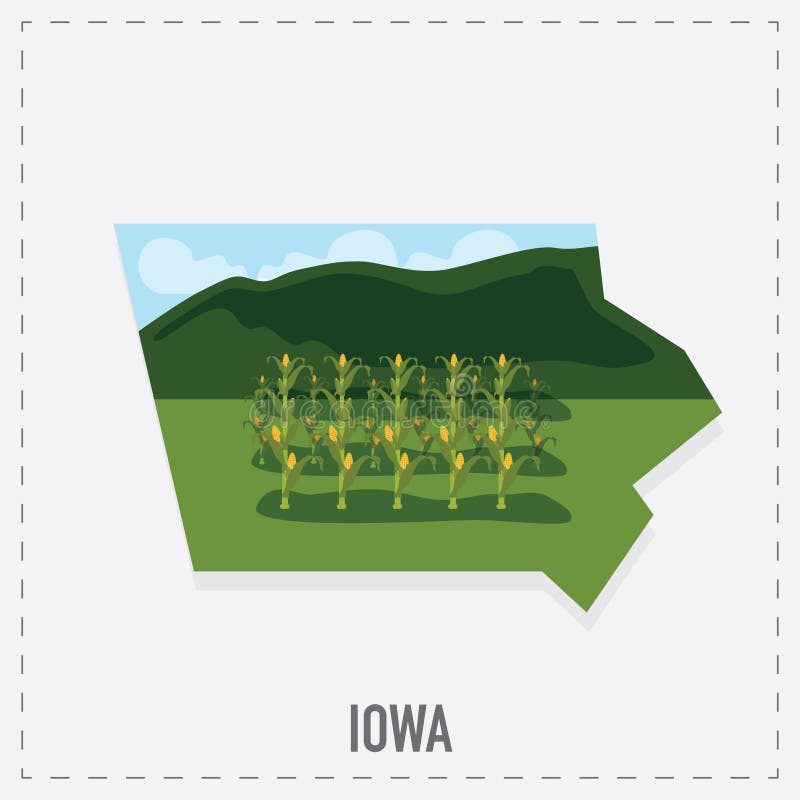 Iowa Map Sticker. Vector Illustration Decorative Design Stock Vector ...