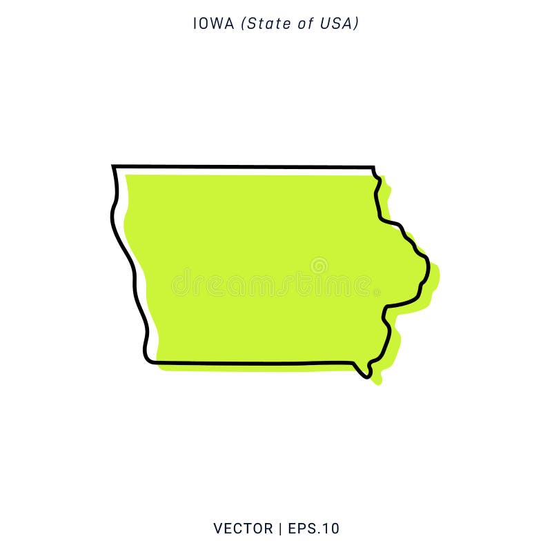 Iowa Map Vector Design Template. Stock Vector - Illustration of design ...
