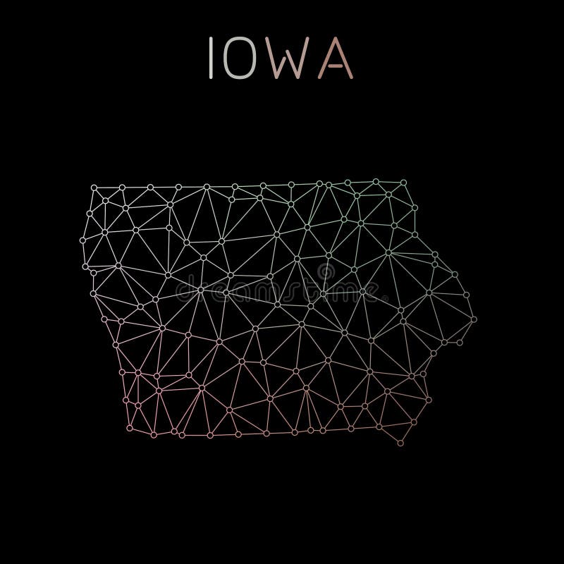 Iowa network map. stock vector. Illustration of america - 92605323