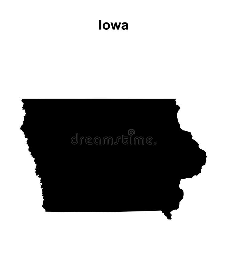 Iowa outline map stock illustration. Illustration of cartography ...