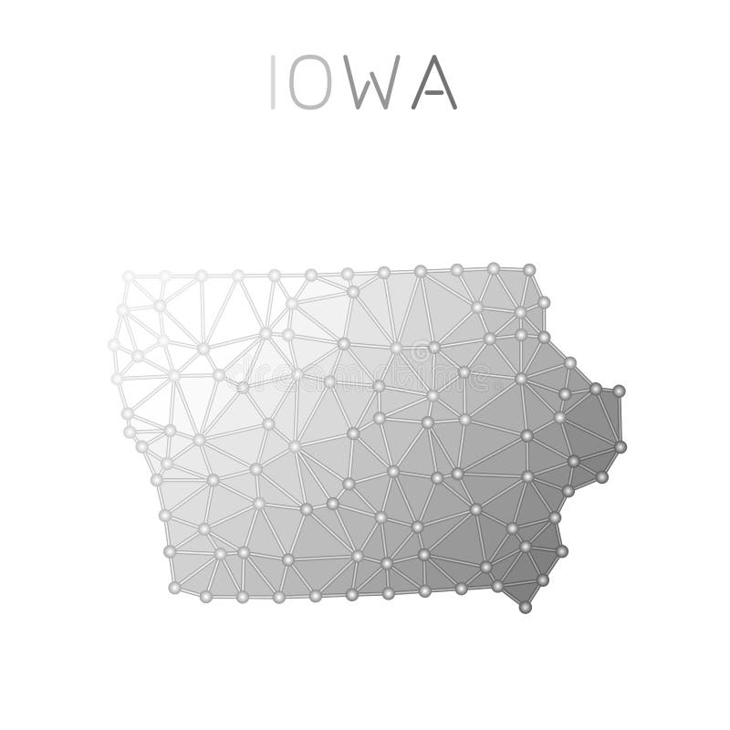 Iowa polygonal vector map. stock vector. Illustration of landmark ...