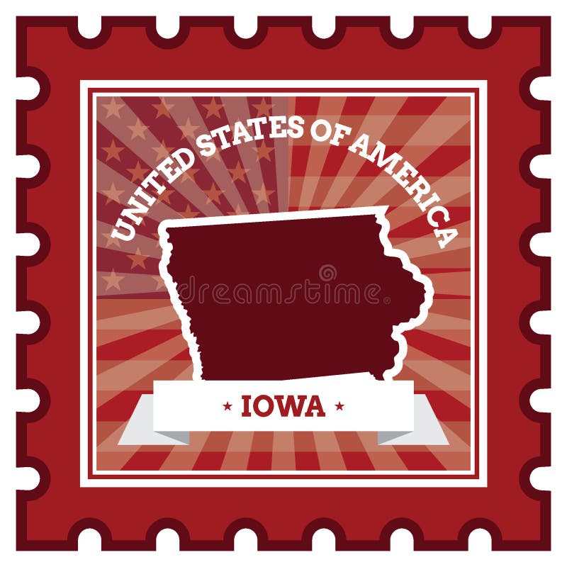 Iowa Postage Stamp. Vector Illustration Decorative Design Stock Vector ...